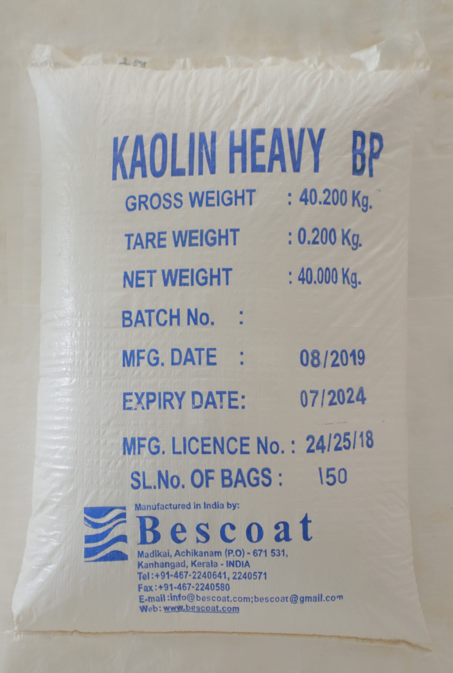 Pharma Grade Kaolin – Bescoat