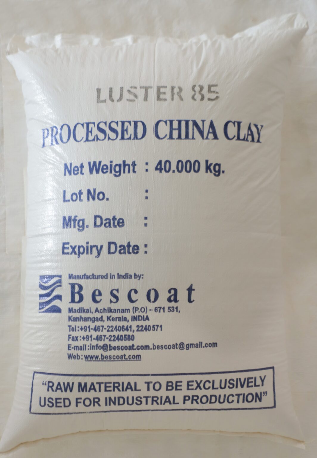 Pharma Grade Kaolin – Bescoat