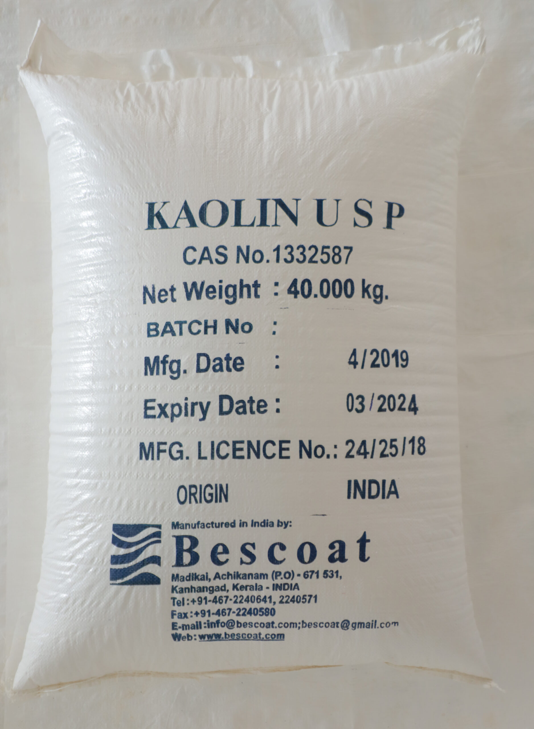 Pharma Grade Kaolin – Bescoat